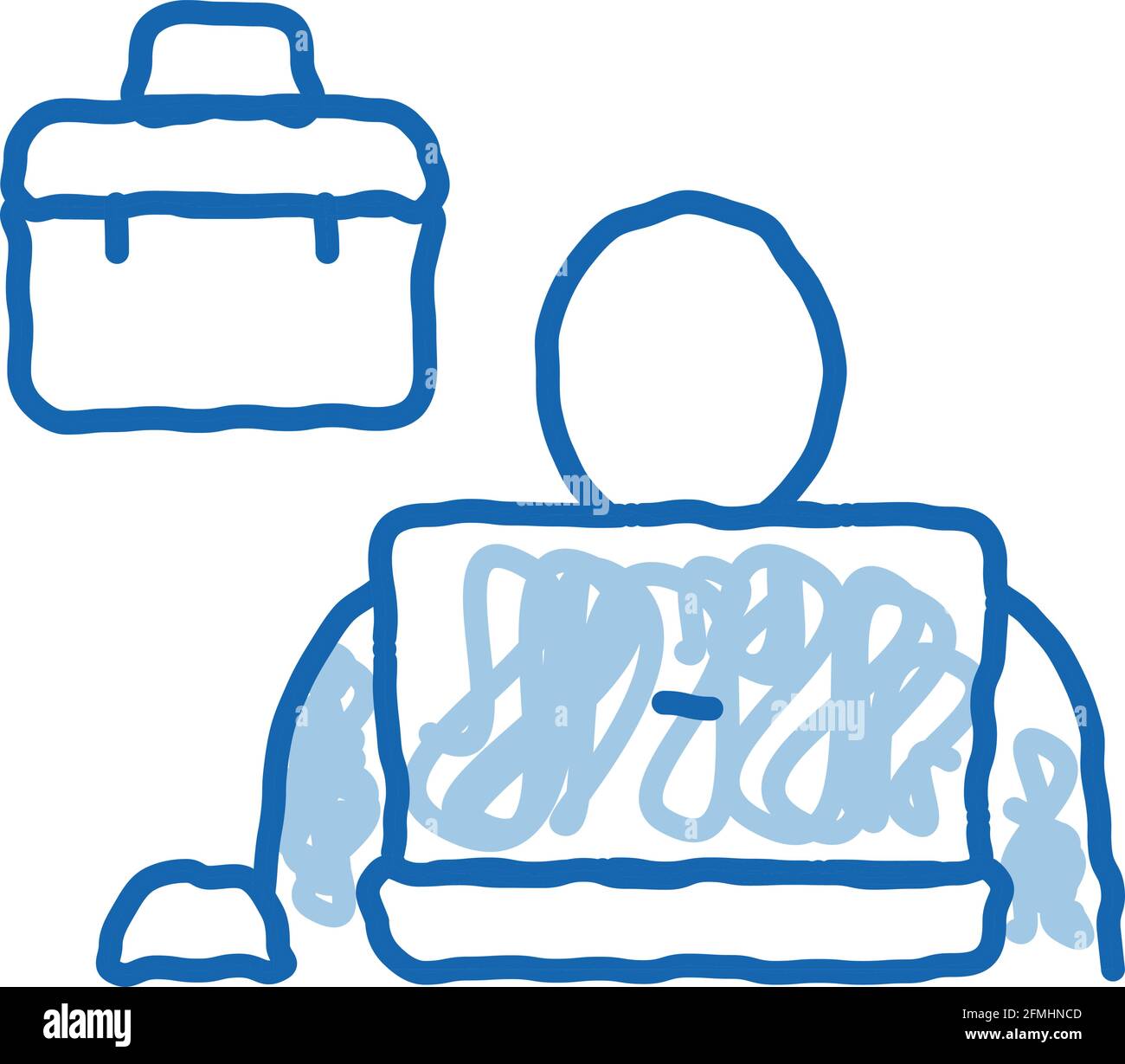 computer worker doodle icon hand drawn illustration Stock Vector Image ...