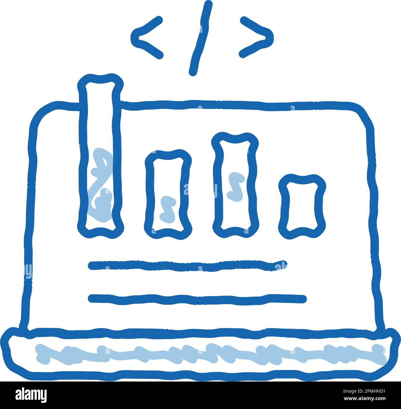 bar chart doodle icon hand drawn illustration Stock Vector Image & Art ...