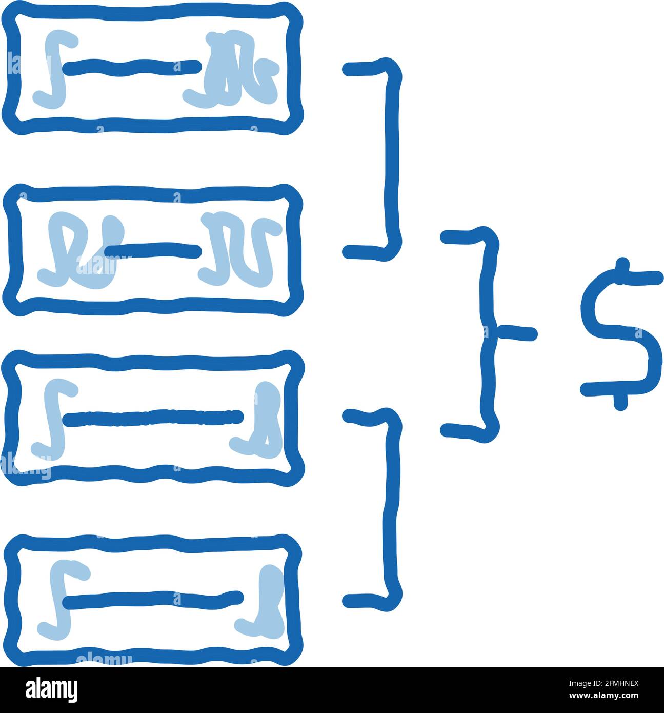 total money doodle icon hand drawn illustration Stock Vector Image ...