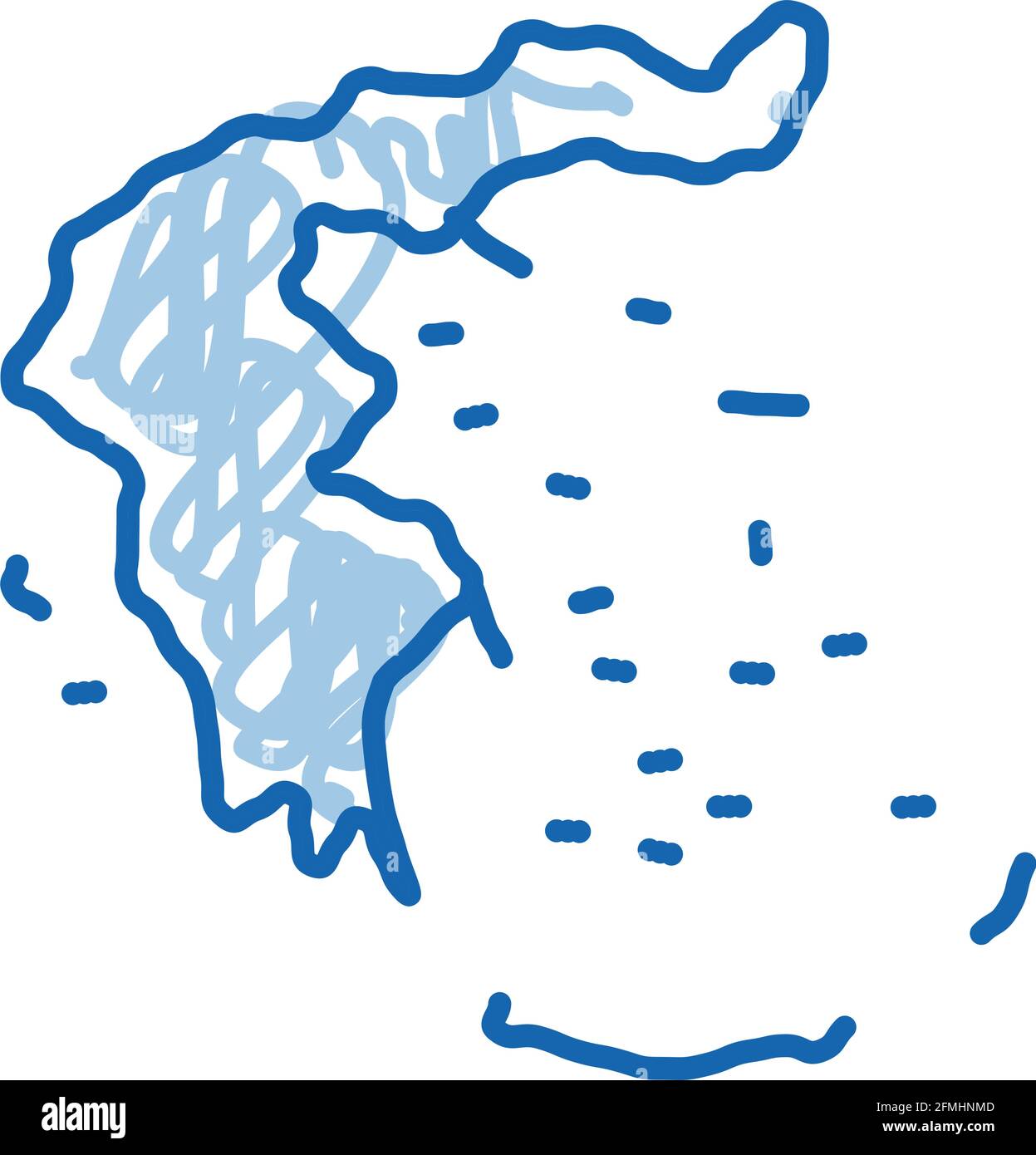 greece on the map doodle icon hand drawn illustration Stock Vector ...