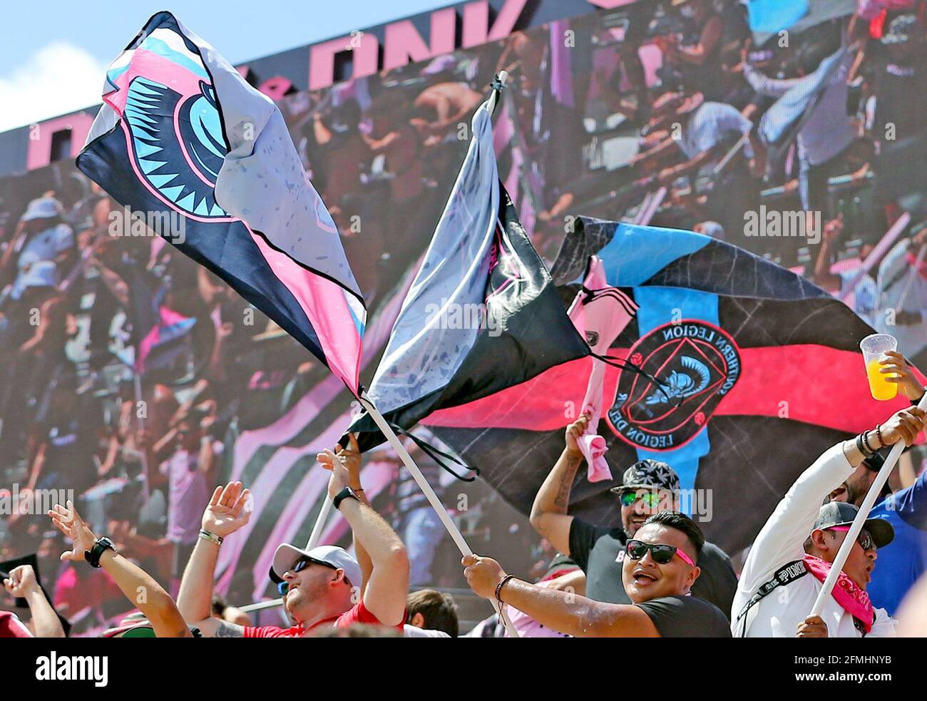 Inter Miami fans celebrate their second half score by Lewis Morgan ...