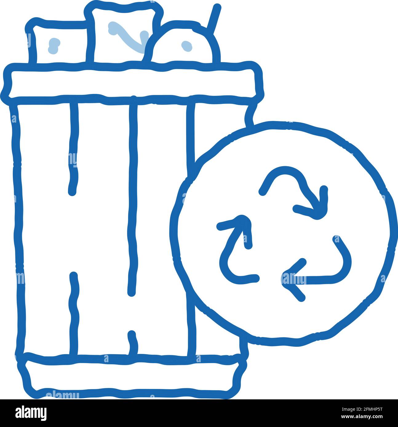 waste recycling doodle icon hand drawn illustration Stock Vector Image ...