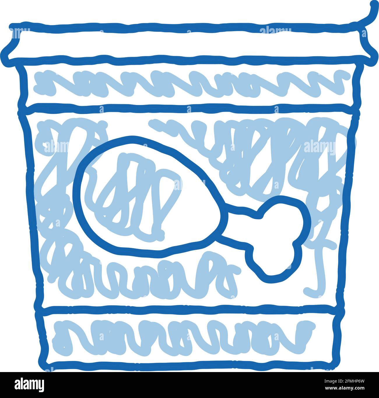 bucket of chicken legs doodle icon hand drawn illustration Stock Vector ...