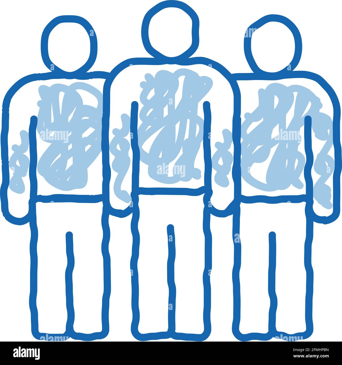 group of people doodle icon hand drawn illustration Stock Vector Image ...