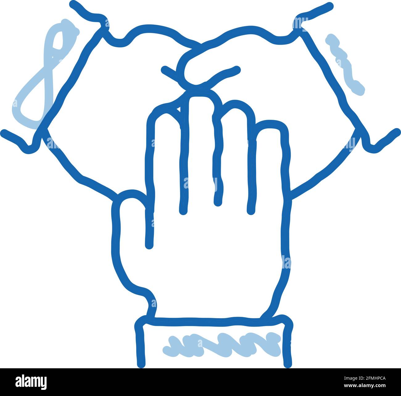 triple handshake doodle icon hand drawn illustration Stock Vector Image ...