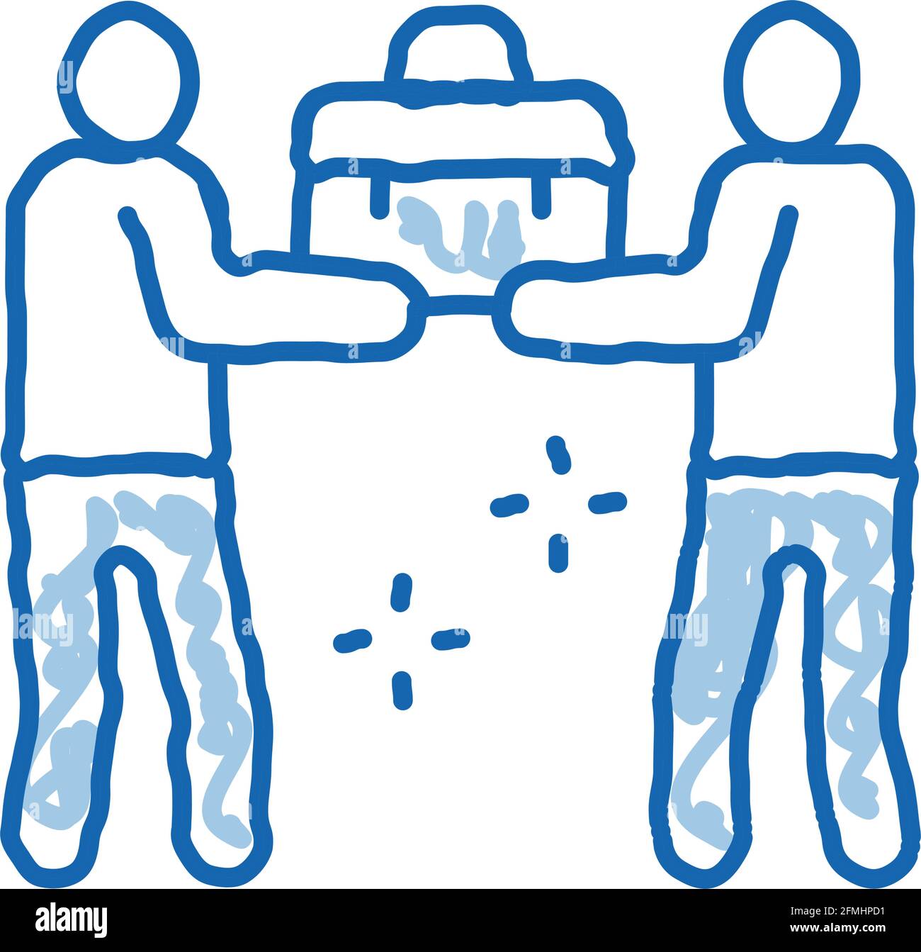 common work of two people doodle icon hand drawn illustration Stock ...