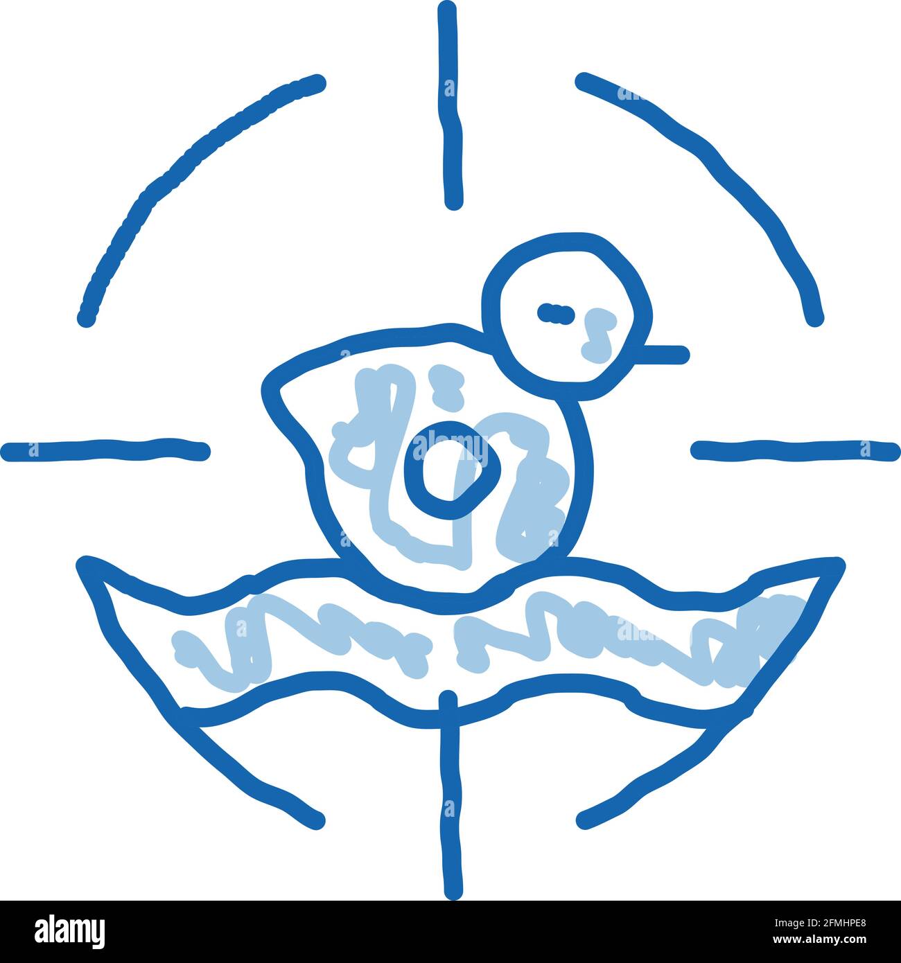 toy duck shooting doodle icon hand drawn illustration Stock Vector ...