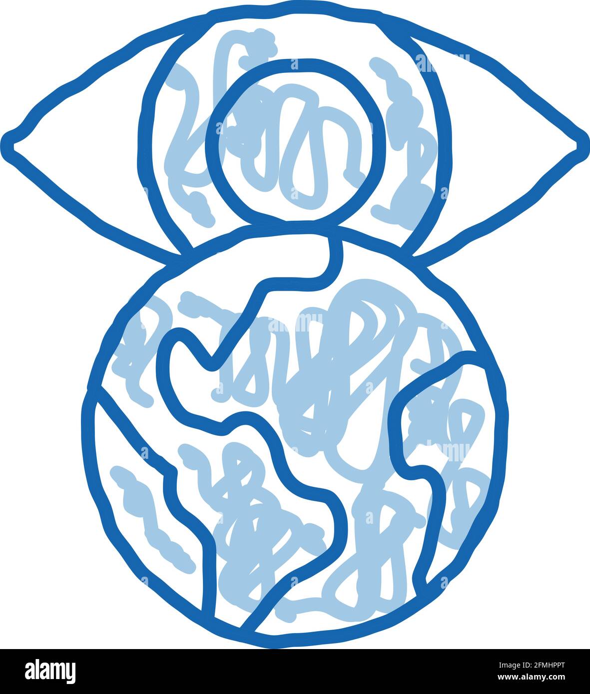 see world with your own eyes doodle icon hand drawn illustration Stock ...
