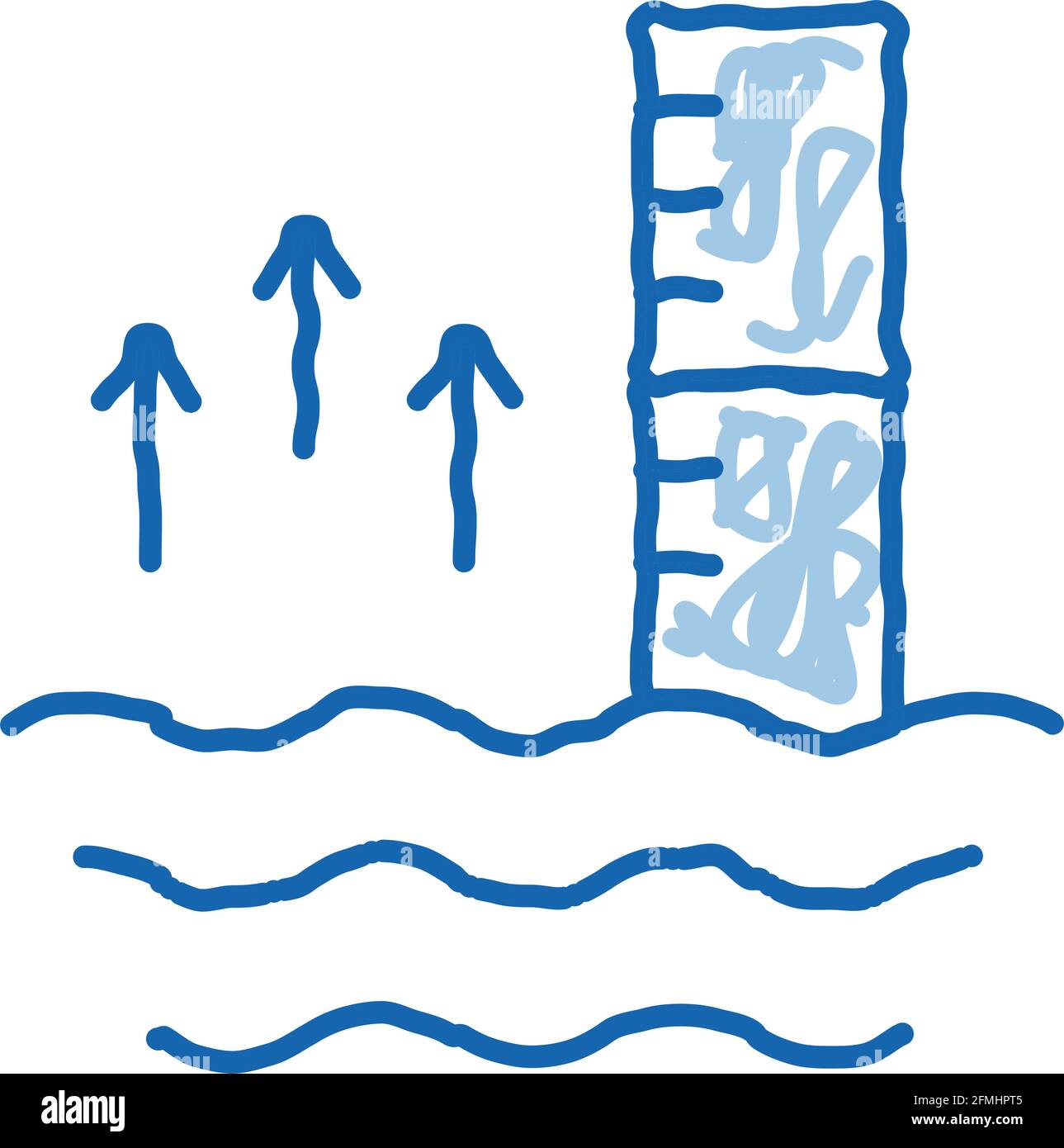 increase in water temperature doodle icon hand drawn illustration Stock ...