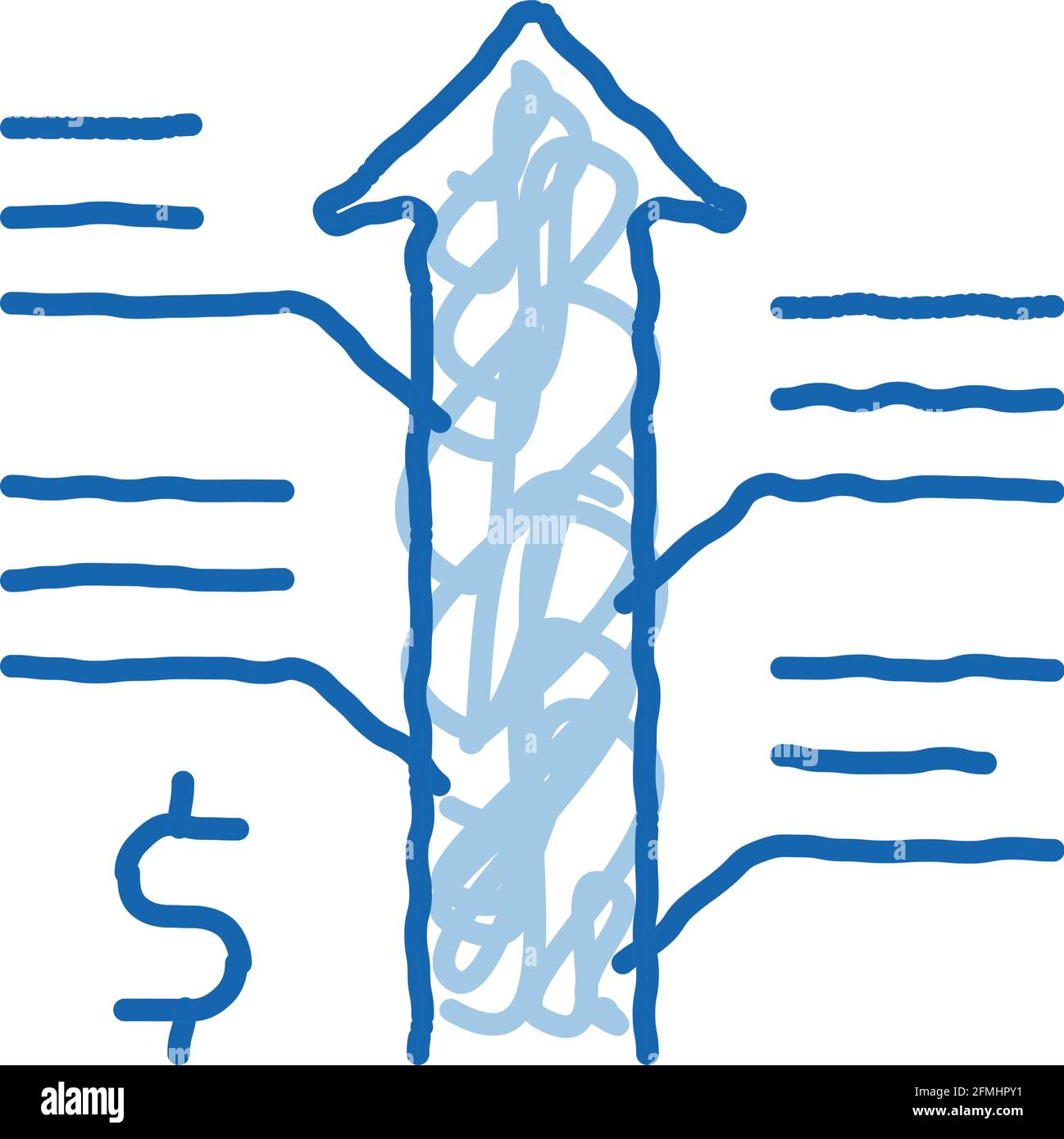 exchange rate appreciation doodle icon hand drawn illustration Stock ...