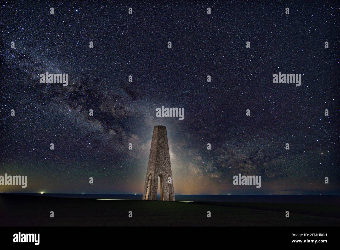 Milky Way over The Daymark, Devon, England, Europe Stock Photo - Alamy