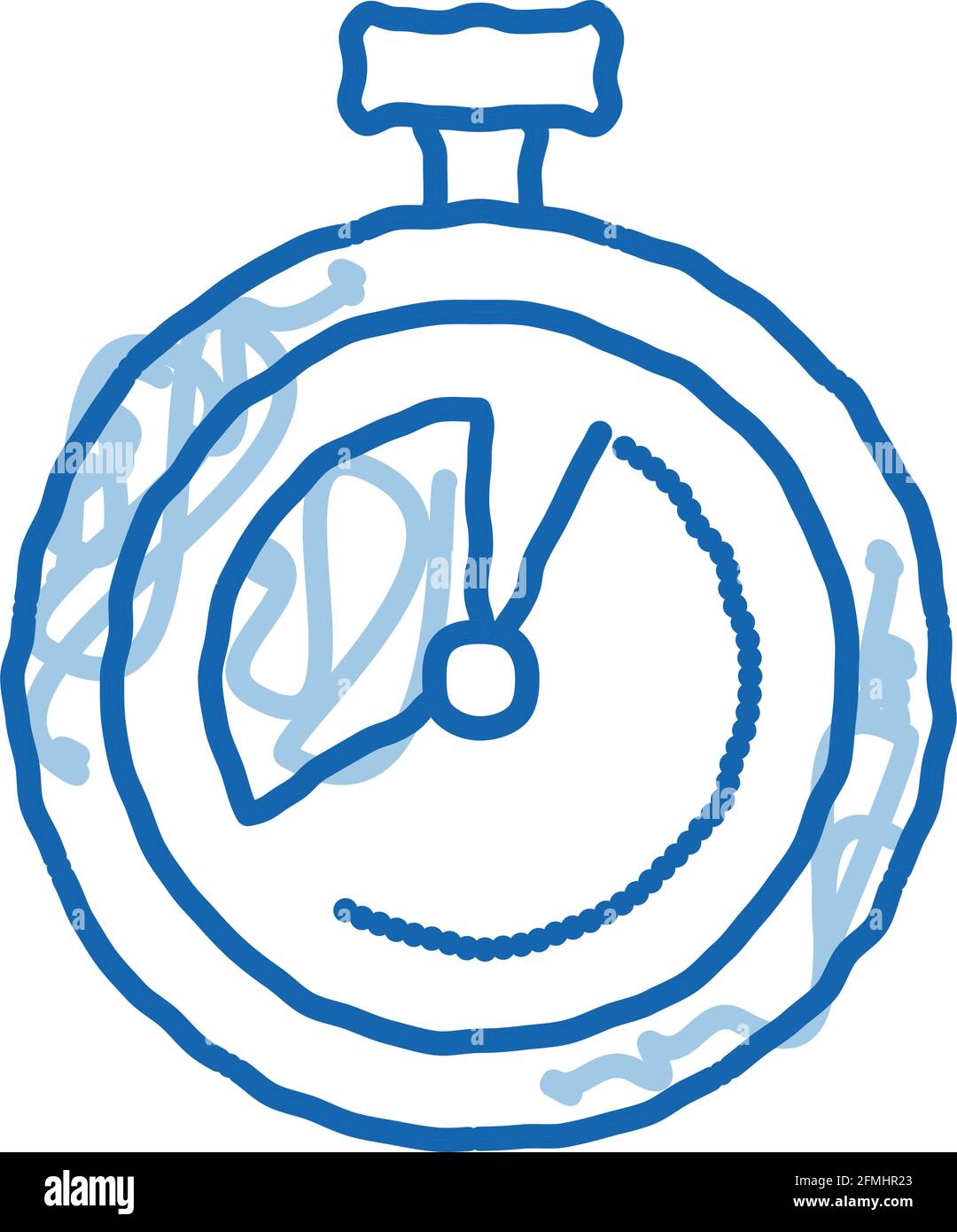 timer stopwatch doodle icon hand drawn illustration Stock Vector Image ...