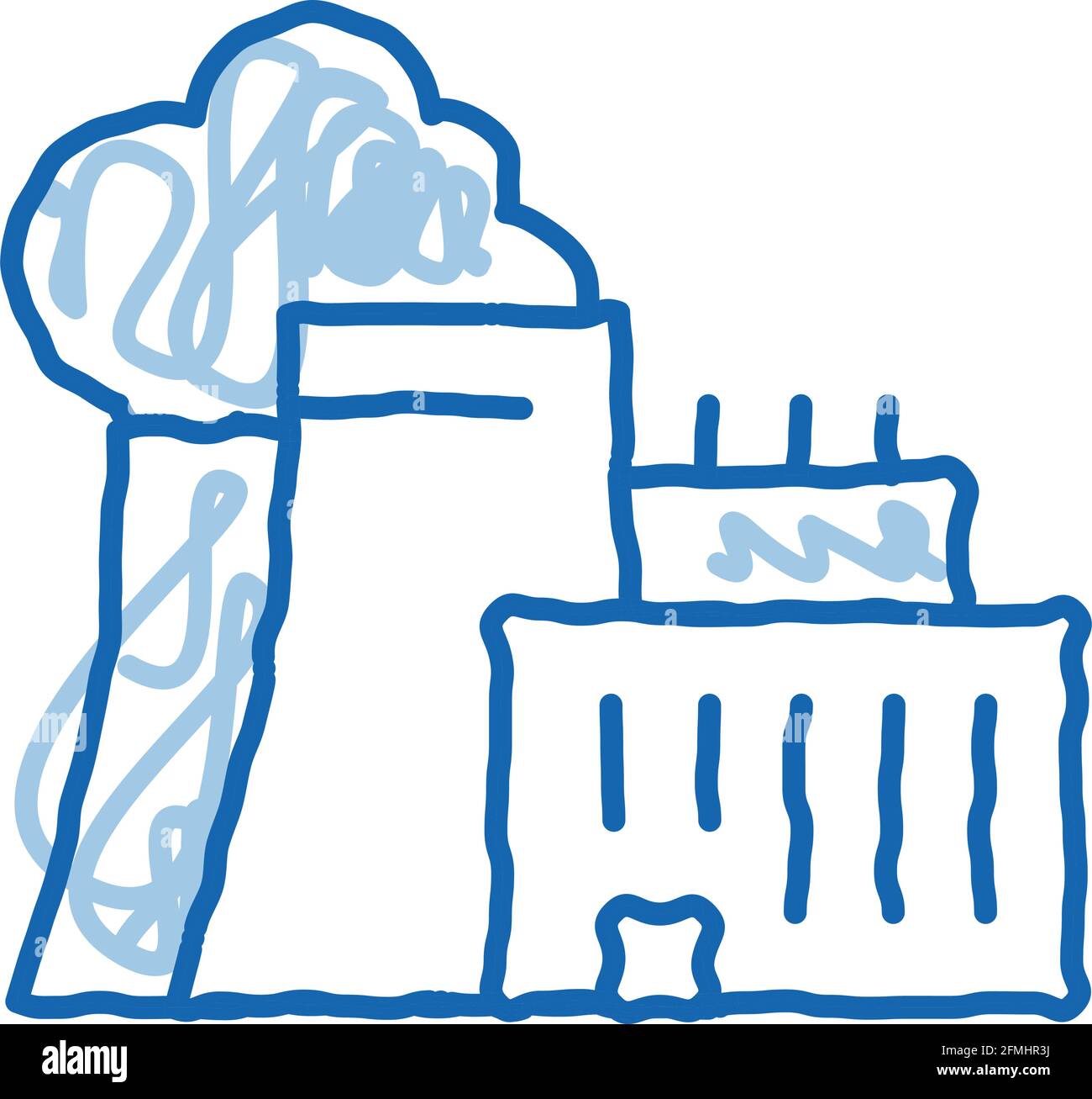 nuclear power plant doodle icon hand drawn illustration Stock Vector ...