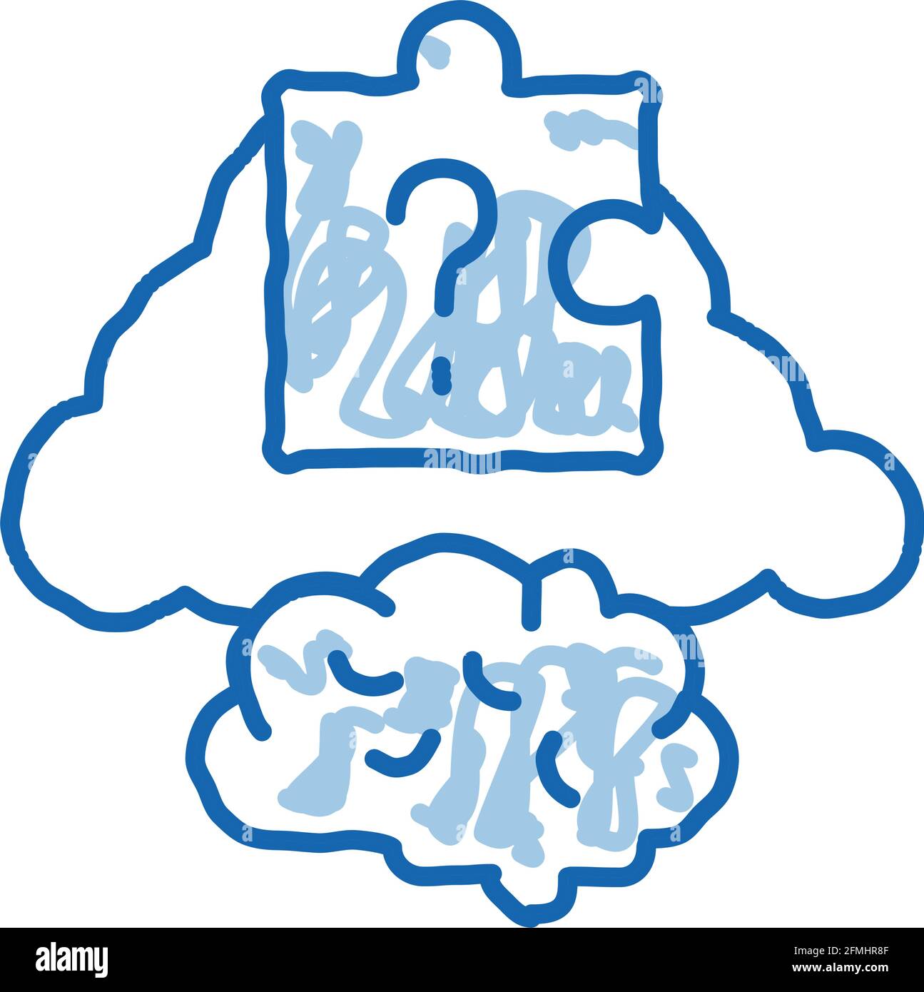 brain puzzle doodle icon hand drawn illustration Stock Vector Image ...