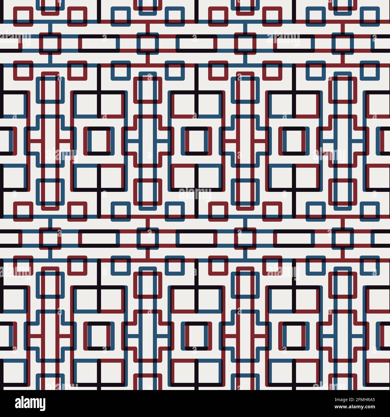 Seamless geo pattern in red blue black white Stock Photo - Alamy