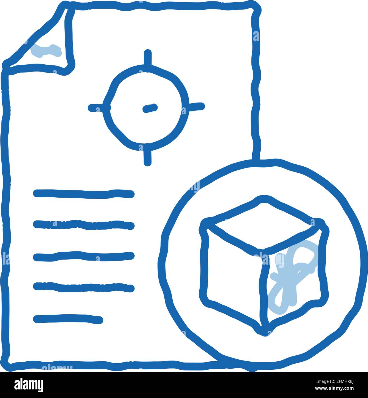 parcel delivery document doodle icon hand drawn illustration Stock ...