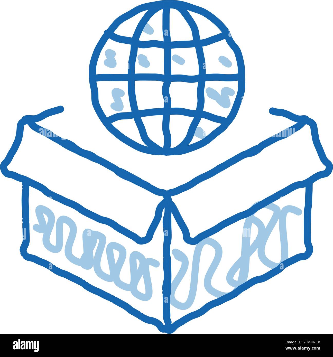 round-the-world package doodle icon hand drawn illustration Stock ...