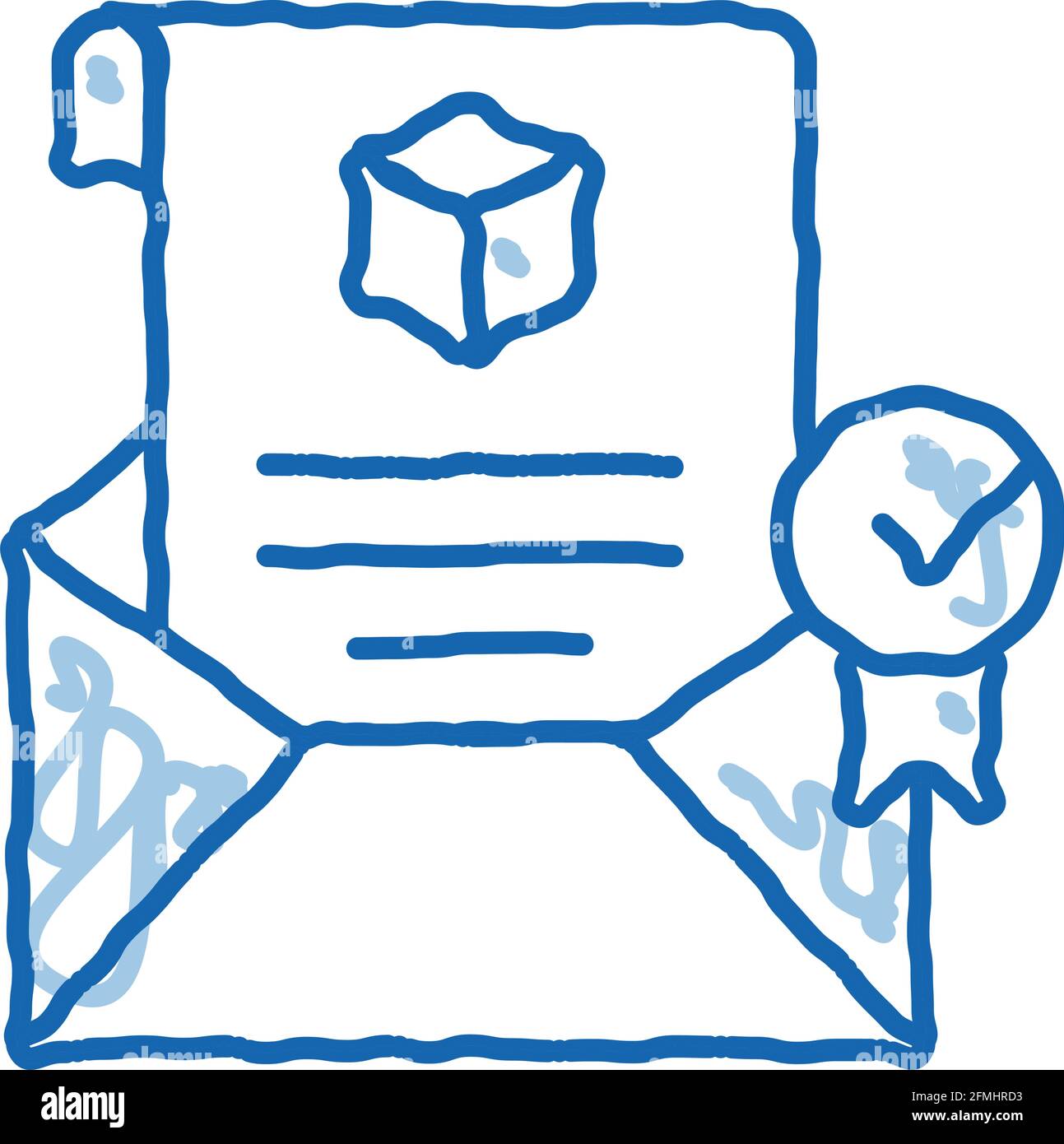 parcel notification letter doodle icon hand drawn illustration Stock ...