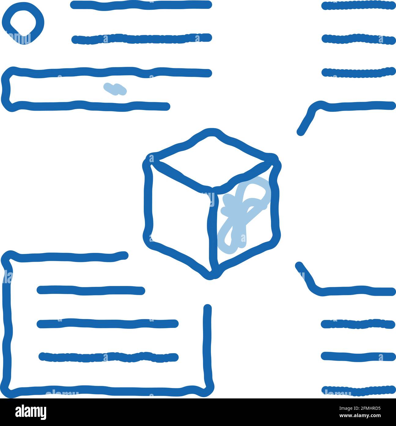measurement of parameters of parcel doodle icon hand drawn illustration ...