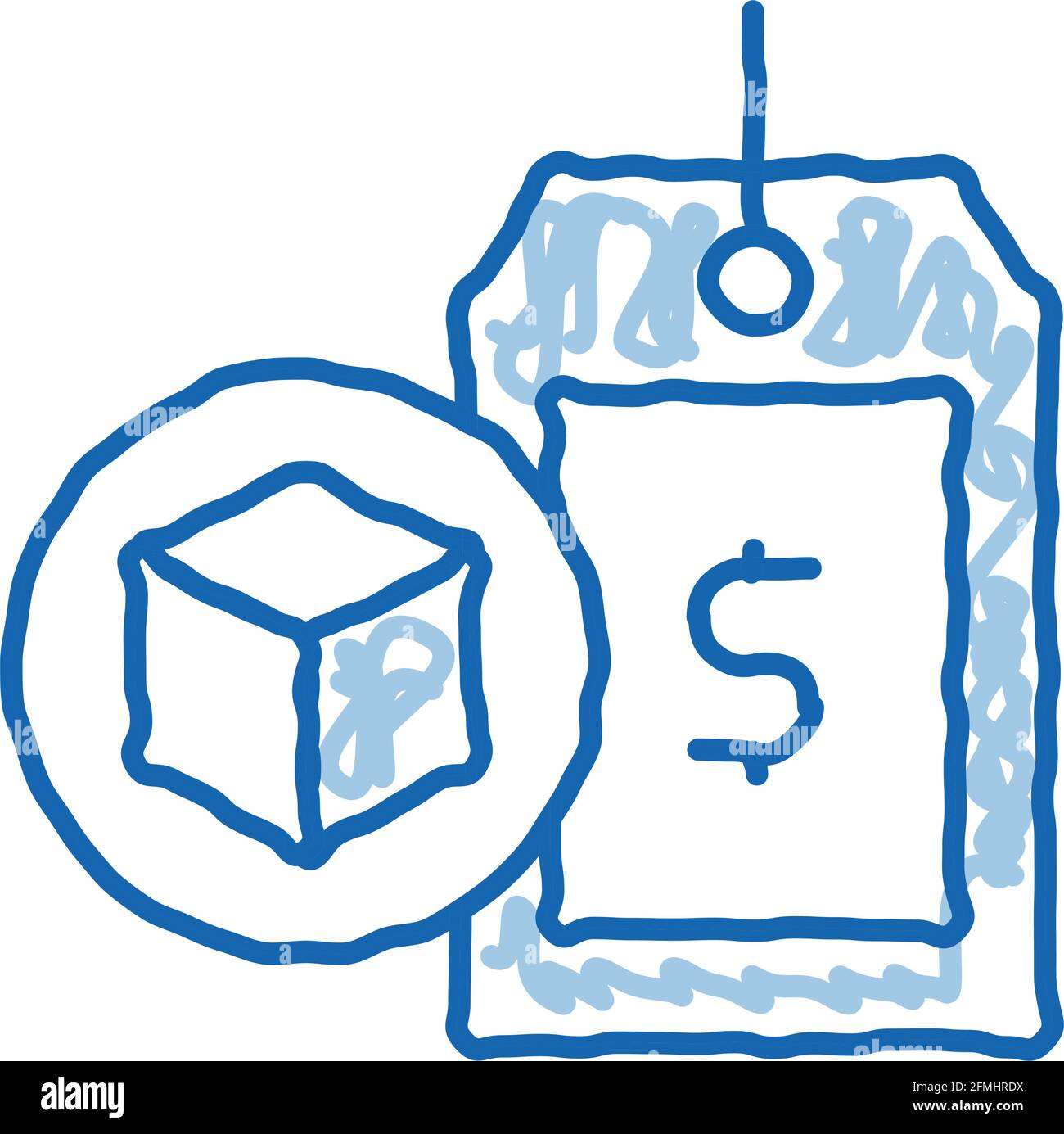 package price tag doodle icon hand drawn illustration Stock Vector ...