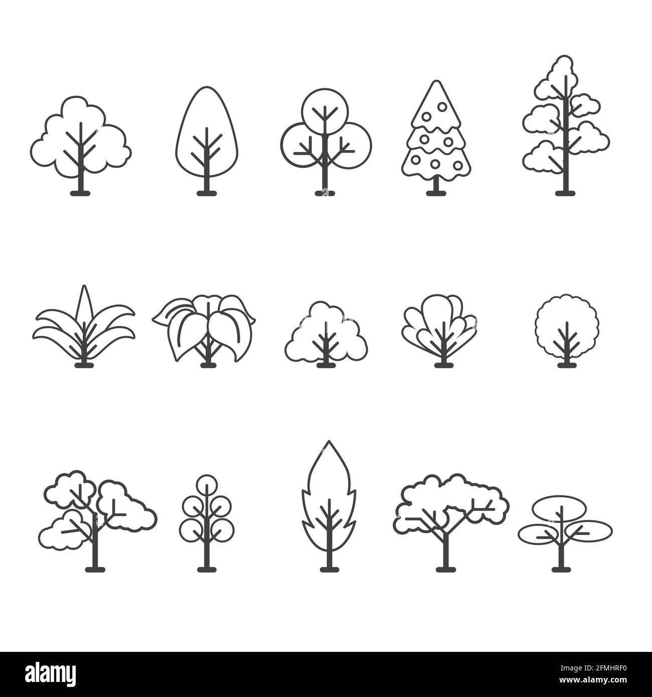 Leaf branch vector outline Stock Vector Images - Alamy