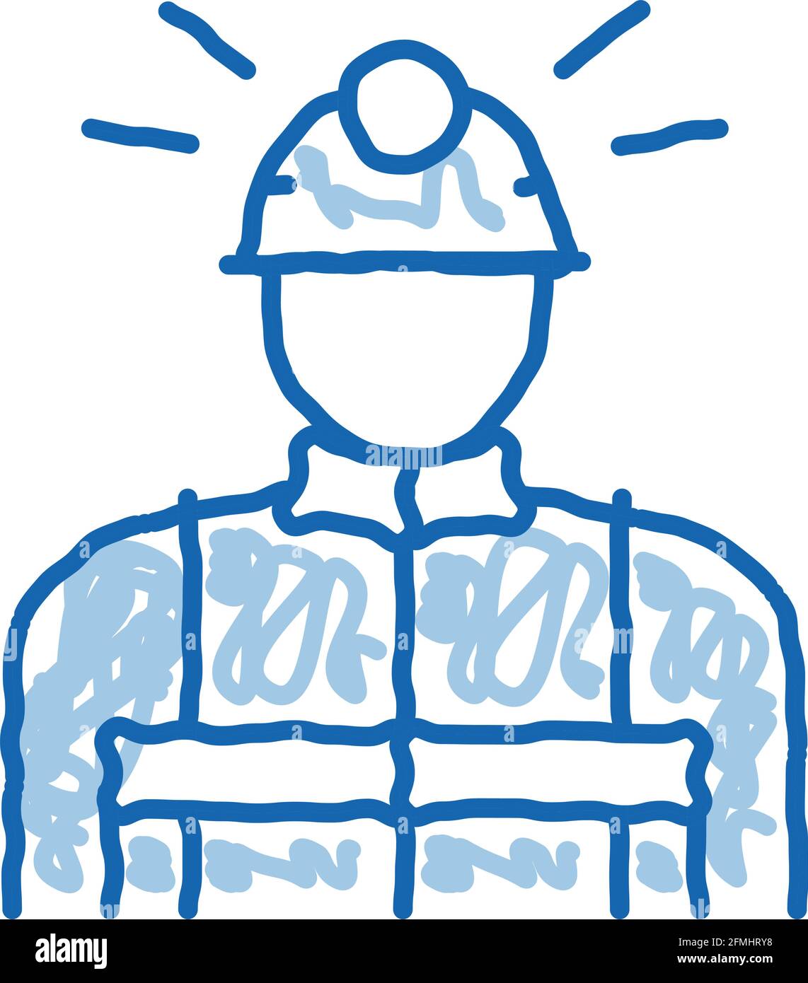 miner worker doodle icon hand drawn illustration Stock Vector Image ...
