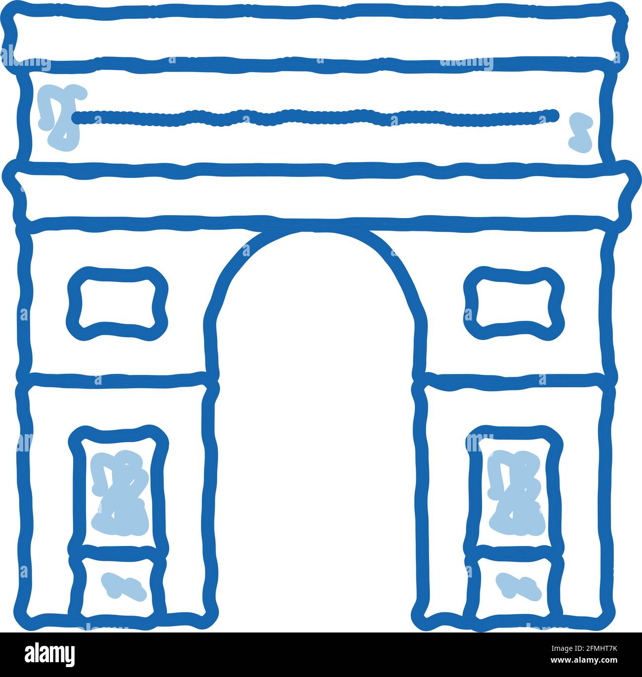 gate arch saint denis doodle icon hand drawn illustration Stock Vector ...