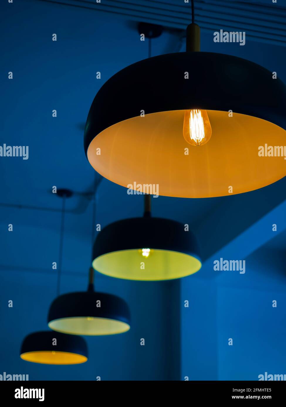 Row of ceiling lights hi-res stock photography and images - Alamy