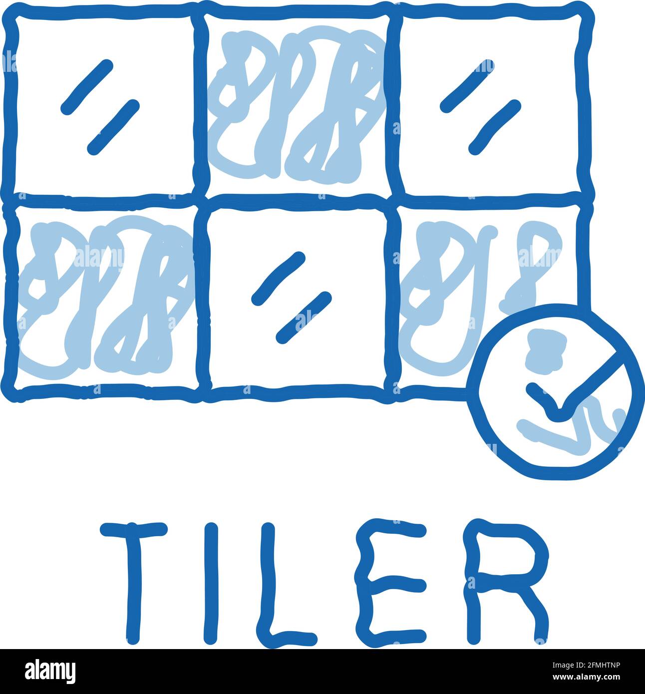 laying tiles doodle icon hand drawn illustration Stock Vector Image ...