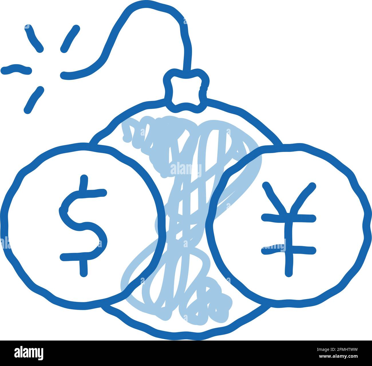 currency trading bomb doodle icon hand drawn illustration Stock Vector ...