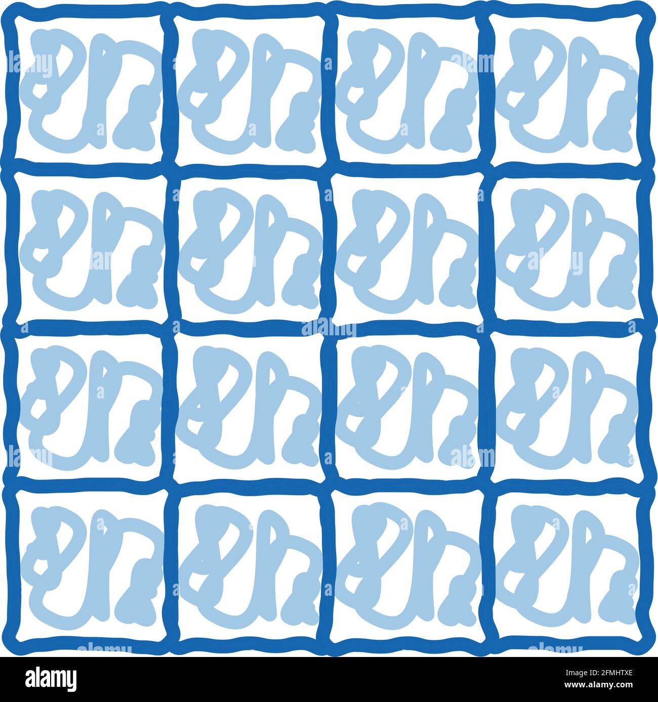symmetrical tile surface doodle icon hand drawn illustration Stock ...