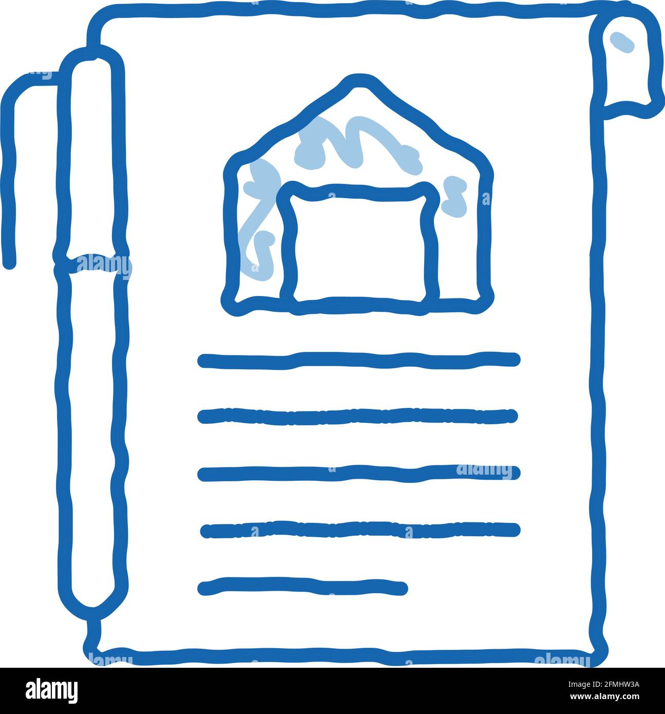 home documents doodle icon hand drawn illustration Stock Vector Image ...