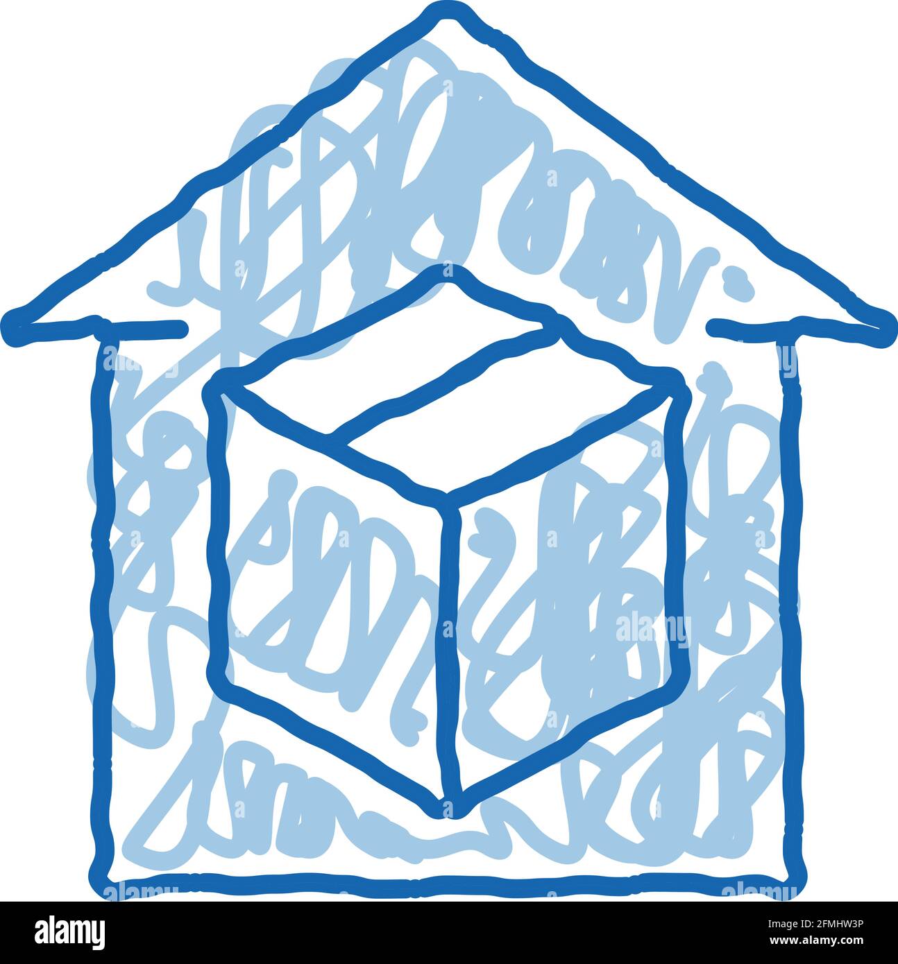 sending parcel doodle icon hand drawn illustration Stock Vector Image ...