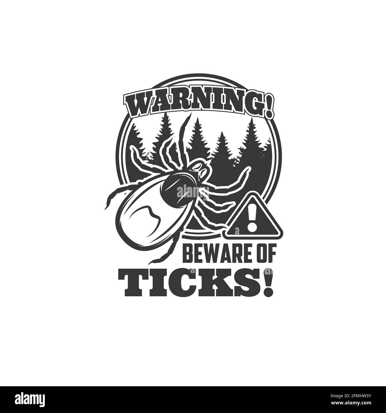 Warning sign beware ticks hi-res stock photography and images - Alamy