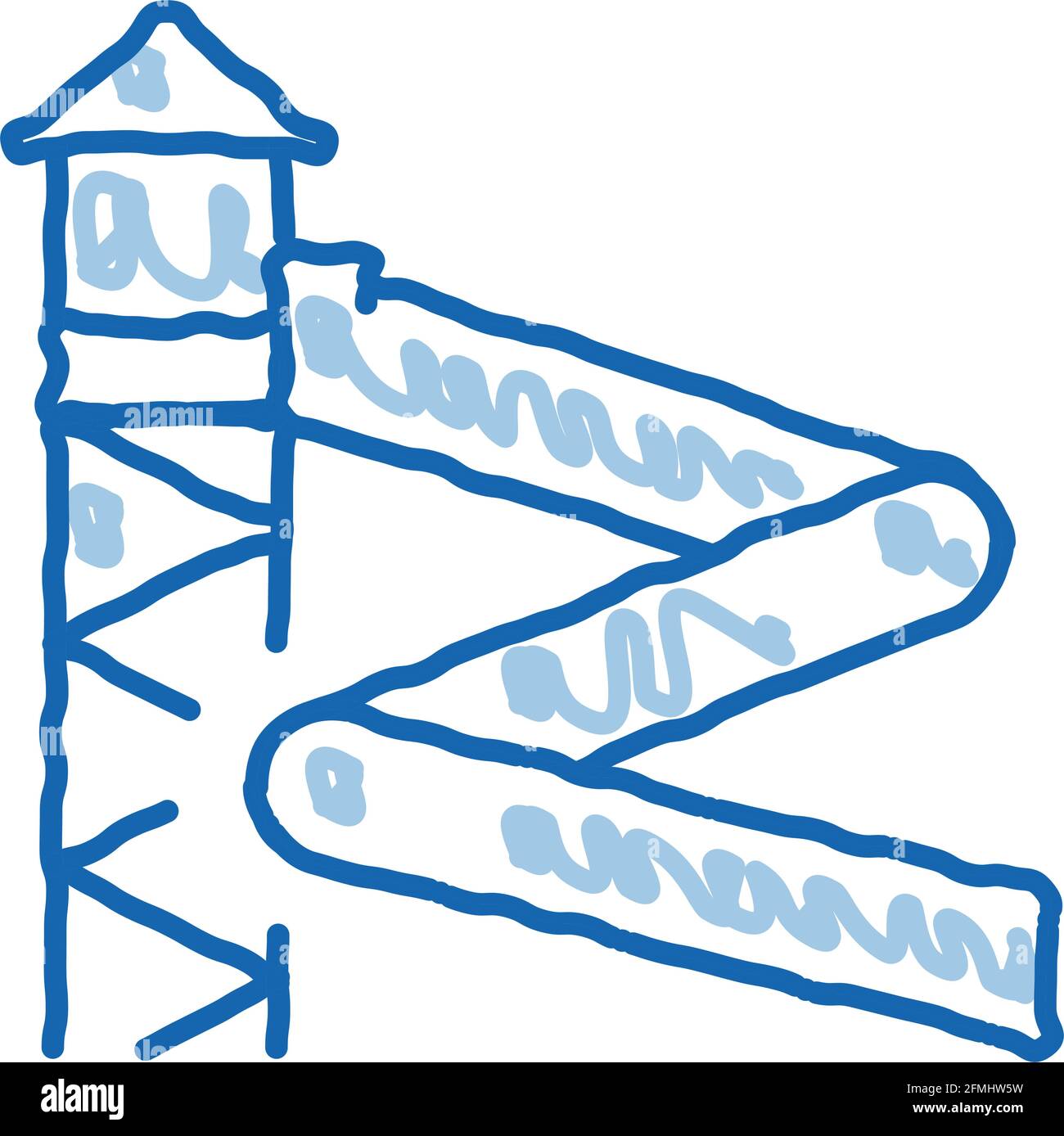 water slide doodle icon hand drawn illustration Stock Vector Image ...