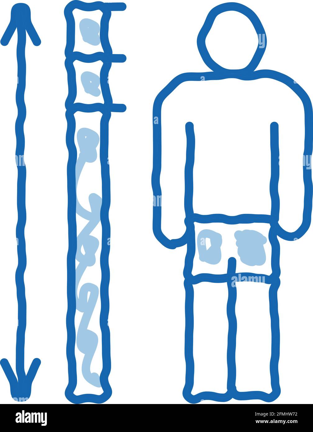human height measurement doodle icon hand drawn illustration Stock ...