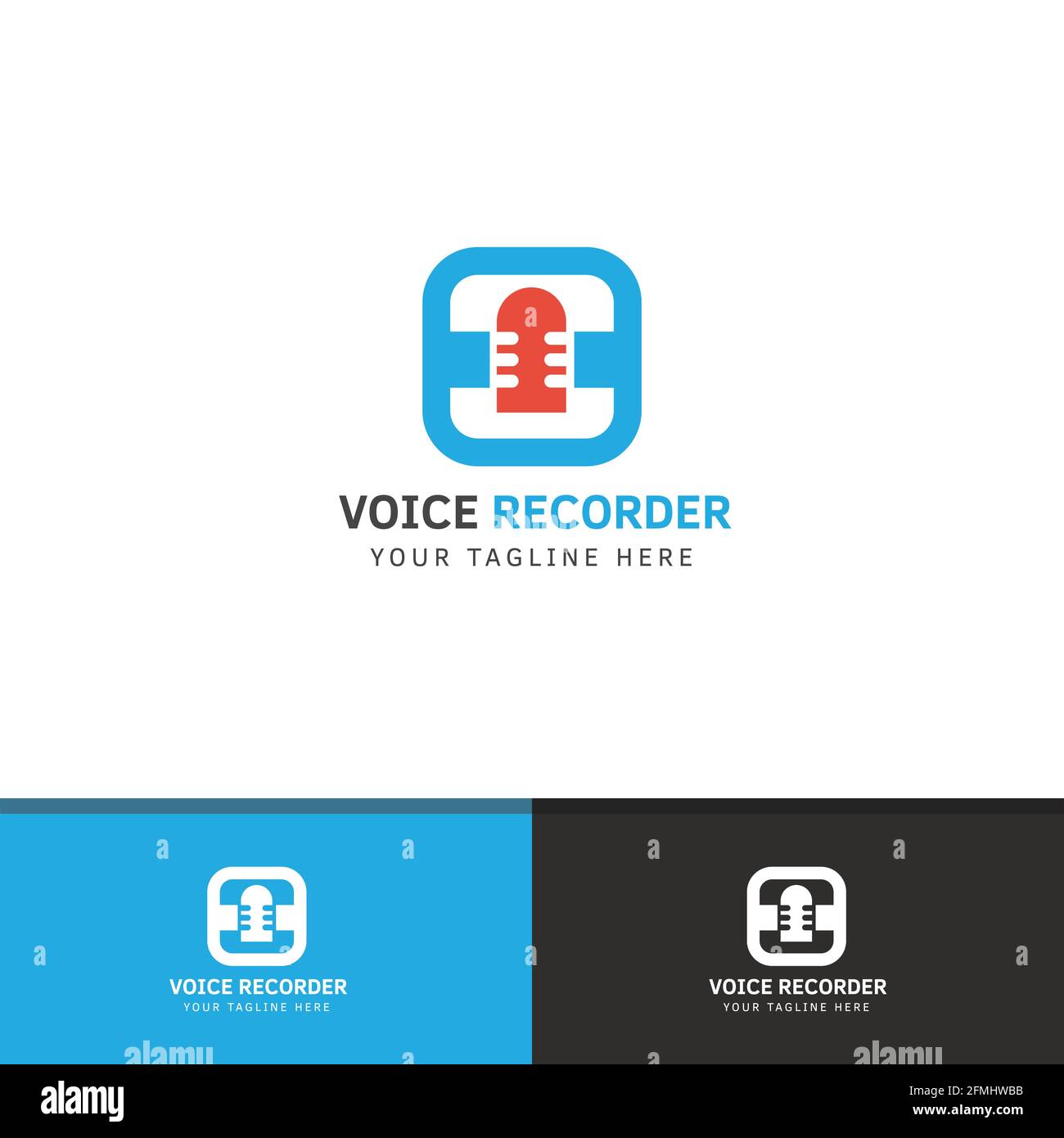 Voice Recorder Application Logo Design Concept with Microphone Symbol ...