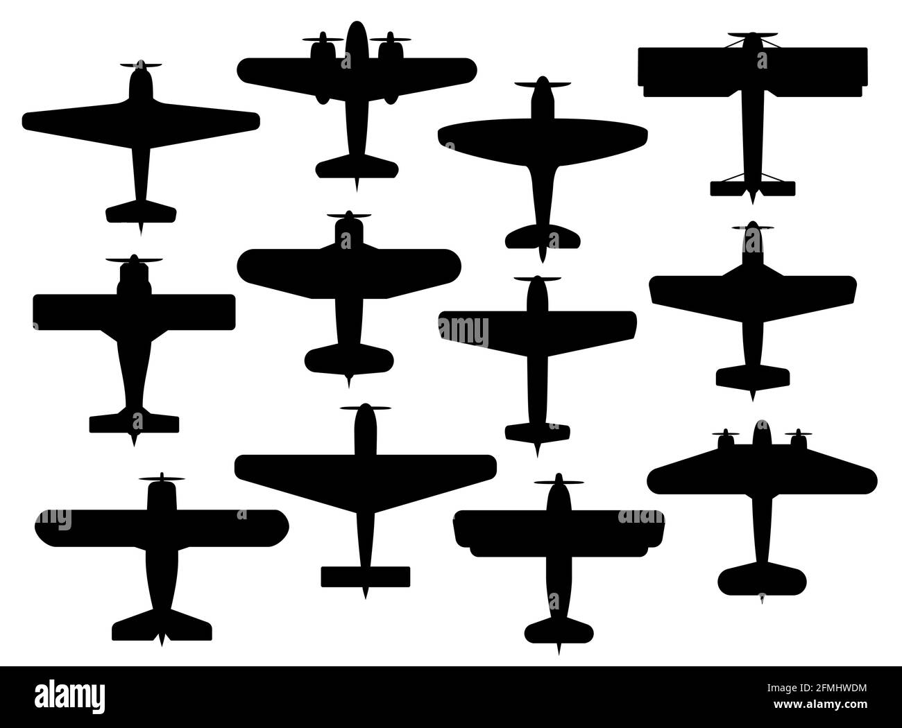 Vintage Airplane Silhouette Vintage Airplane Icon Vector. Aircraft