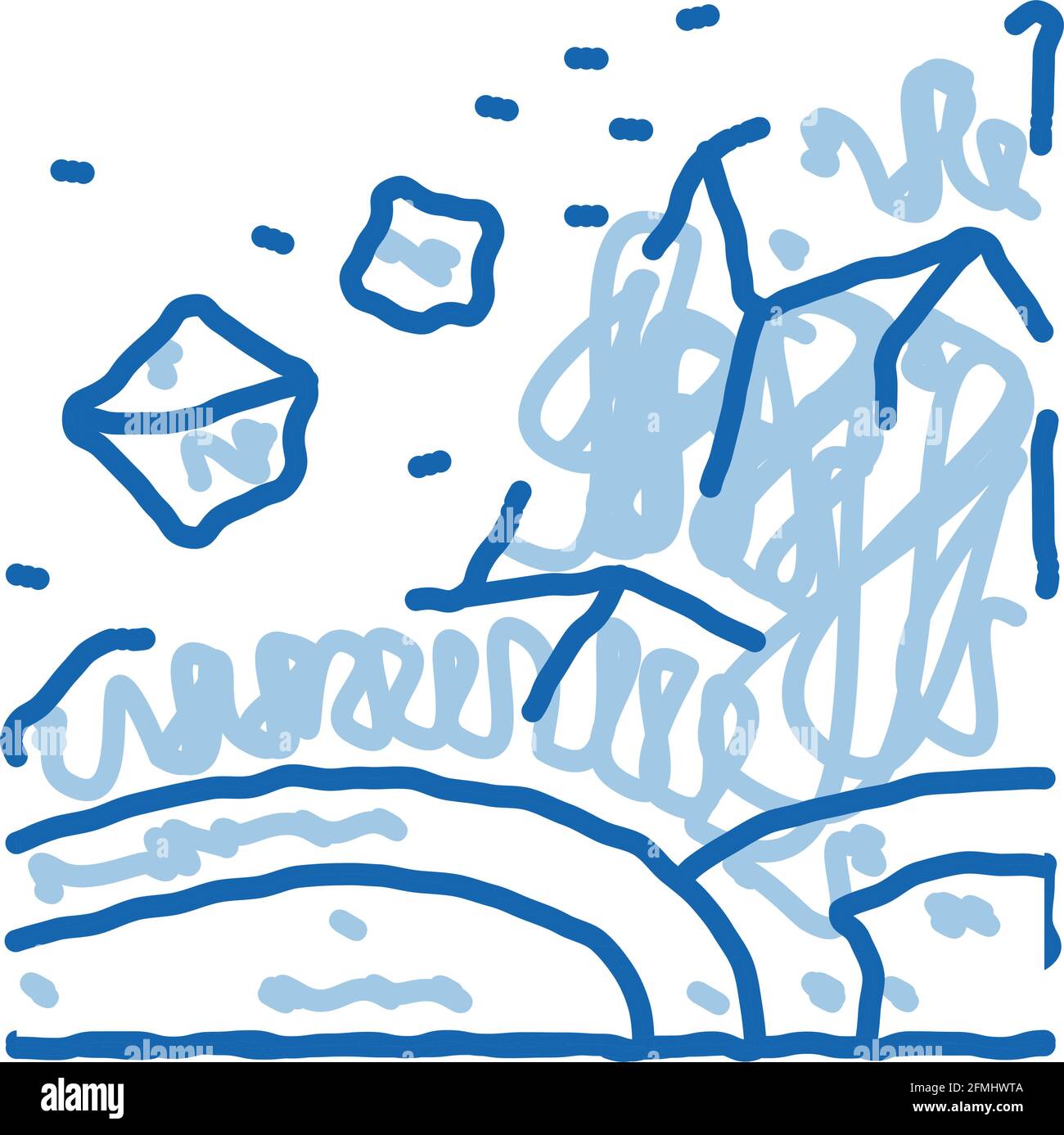 ertnquake highlands doodle icon hand drawn illustration Stock Vector ...