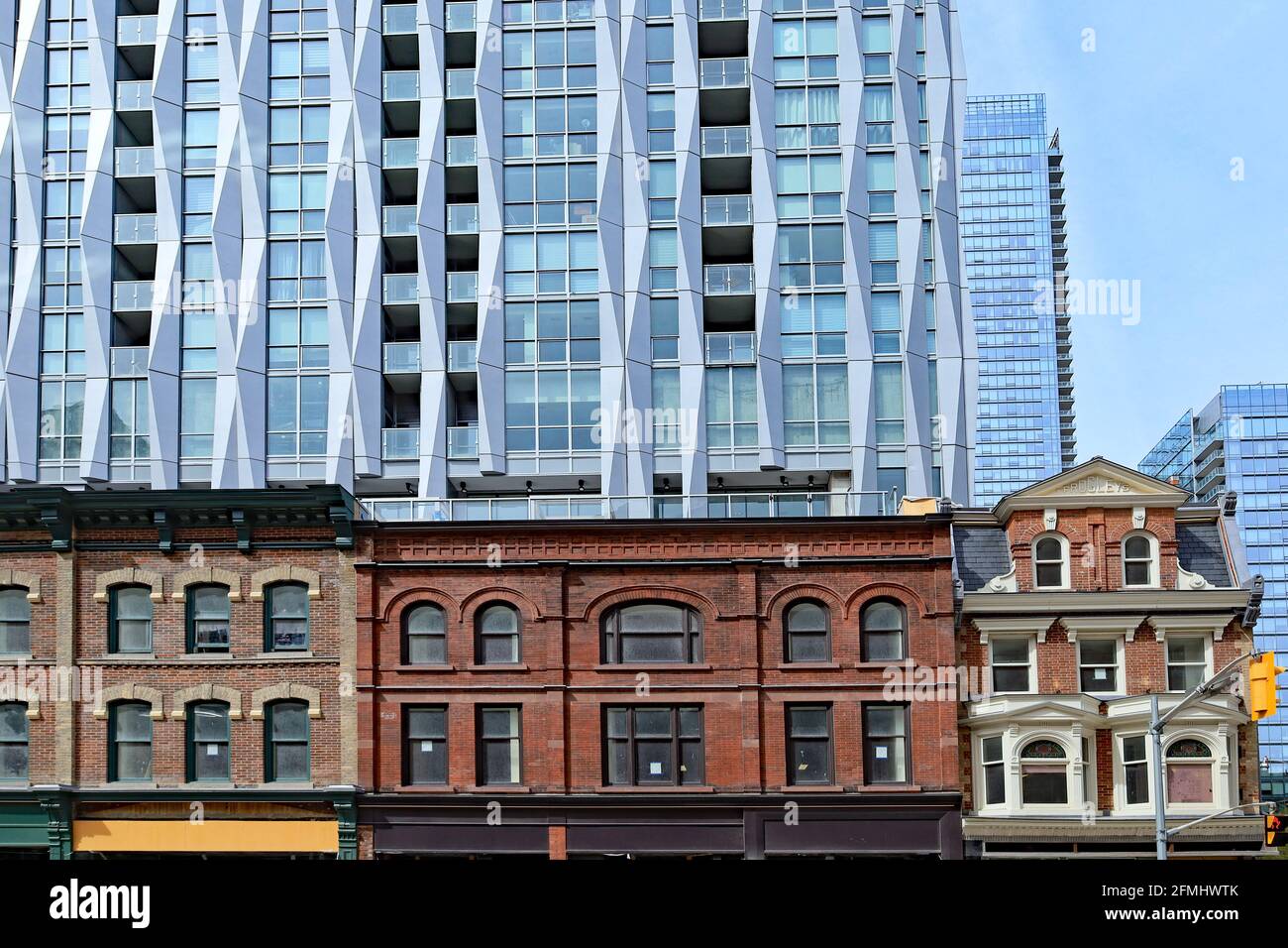 Toronto, Canada - May 9, 2021: A modern high rise apartment building ...