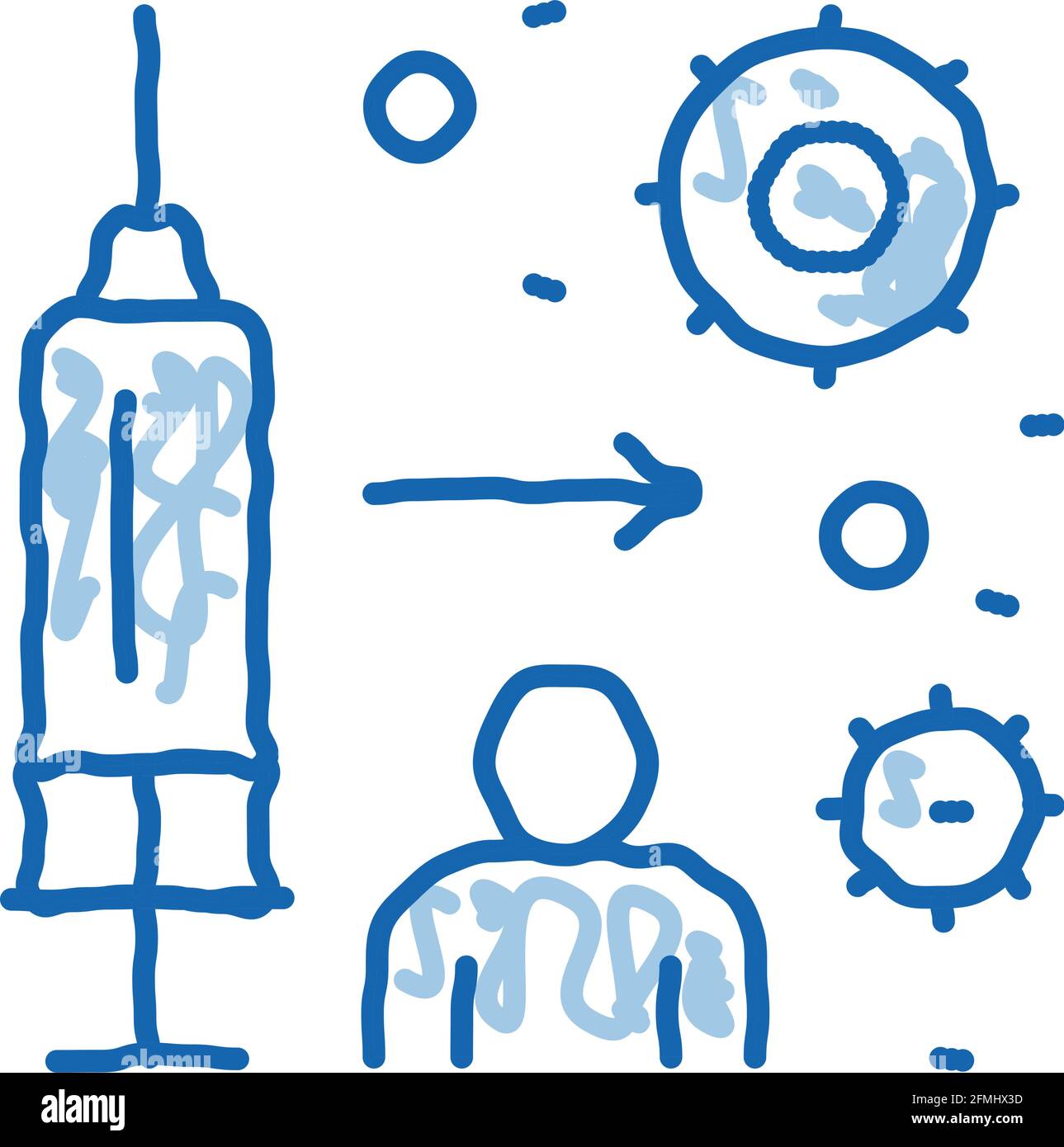 immune injection doodle icon hand drawn illustration Stock Vector Image ...