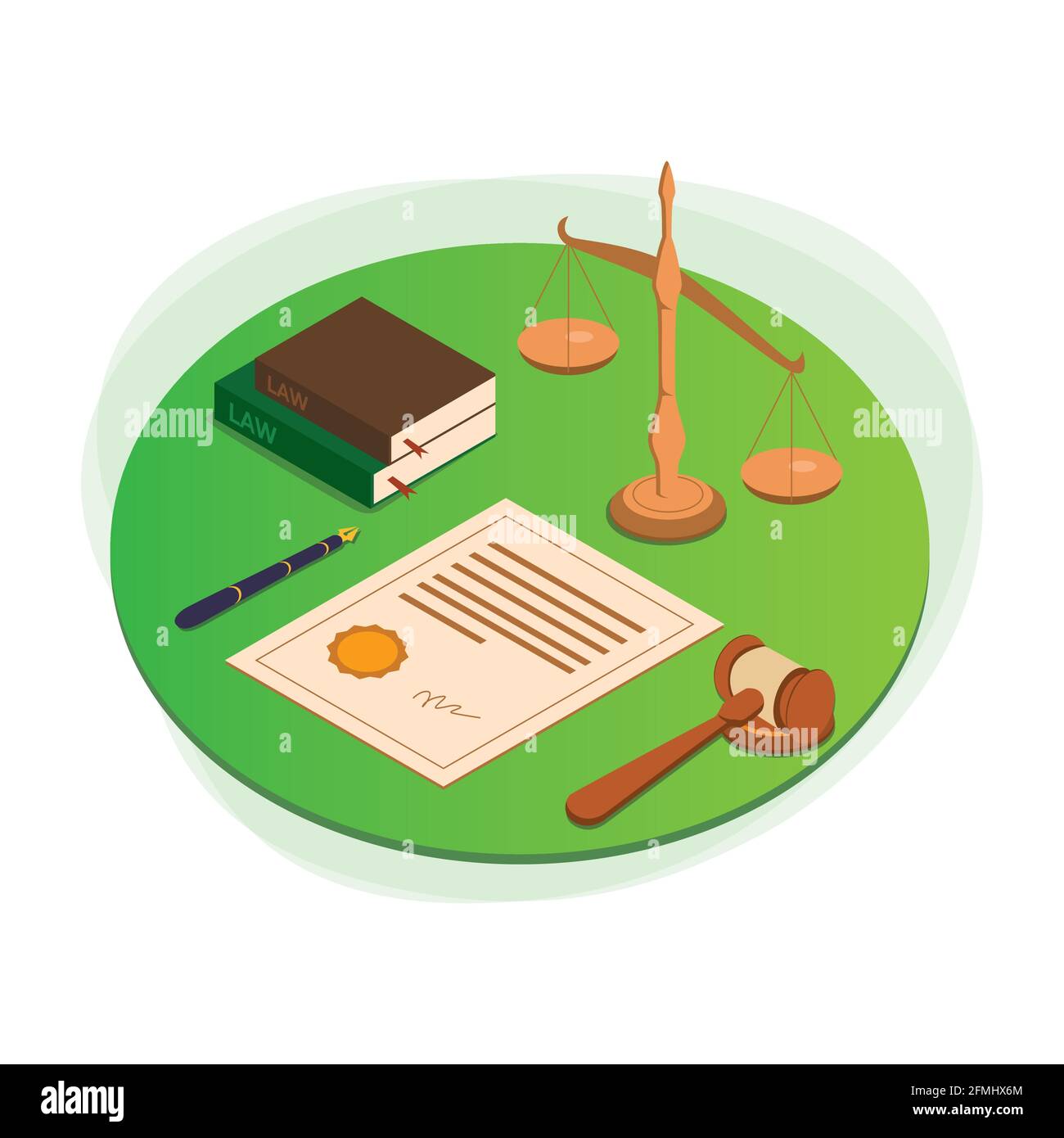 Isometric Legal and Law Illustration Gradient Vector Stock Vector Image ...