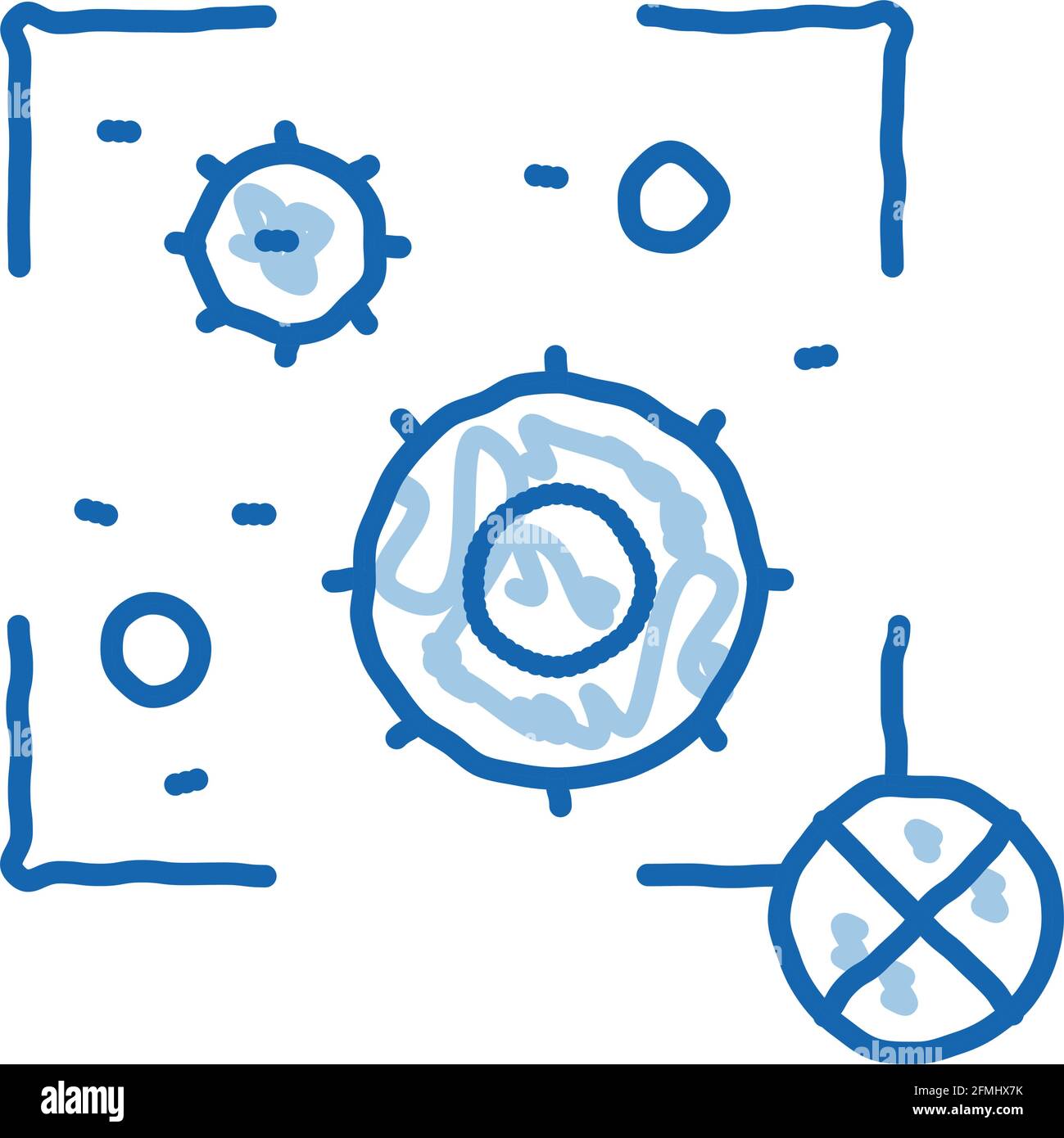 virus detection doodle icon hand drawn illustration Stock Vector Image ...