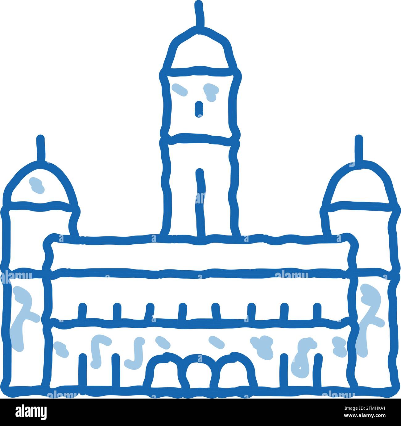 sultan palace abdul - samad doodle icon hand drawn illustration Stock ...