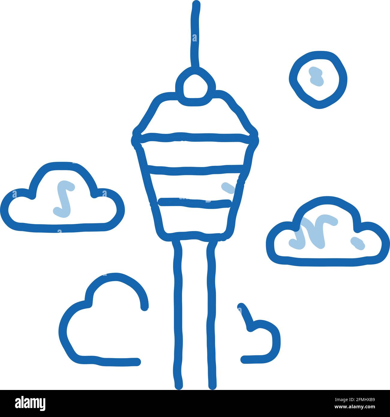 kuala lumpur doodle icon hand drawn illustration Stock Vector Image ...