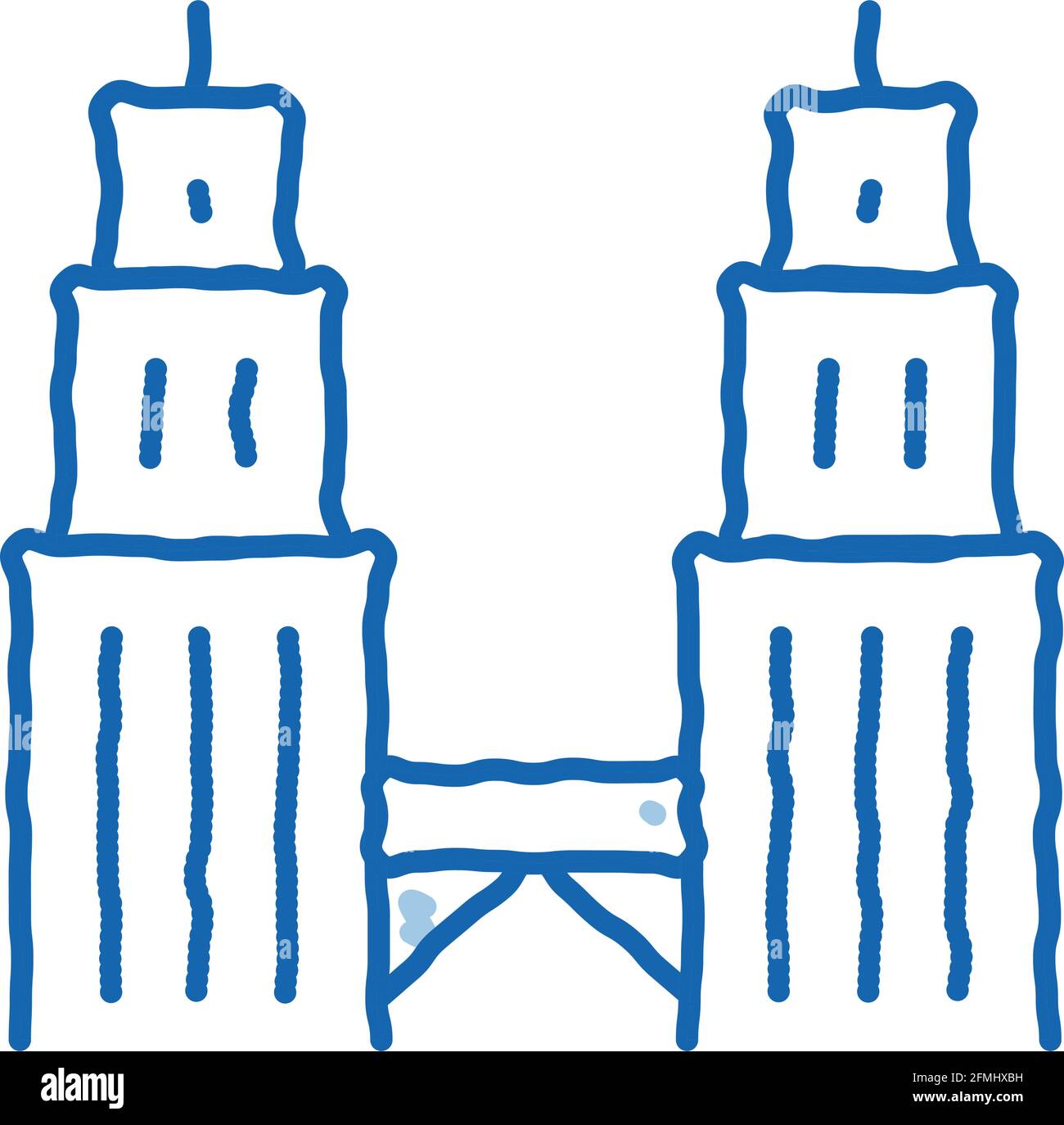 petronas towers doodle icon hand drawn illustration Stock Vector Image ...