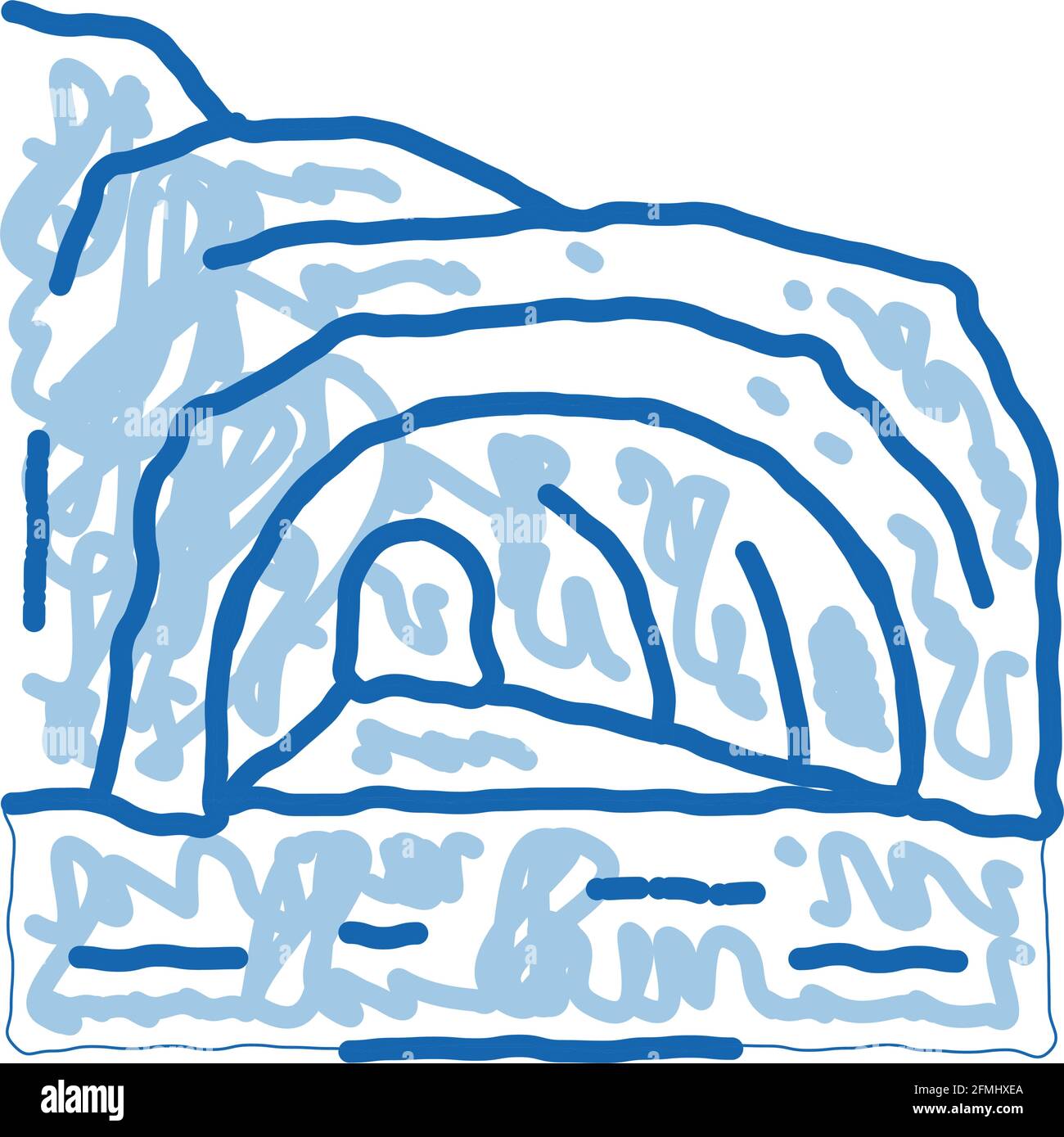 mountain cave gorge doodle icon hand drawn illustration Stock Vector ...