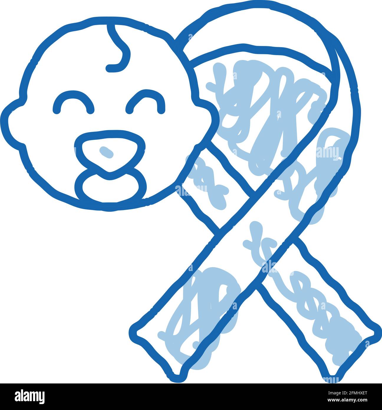 hiv infected newborn baby doodle icon hand drawn illustration Stock ...