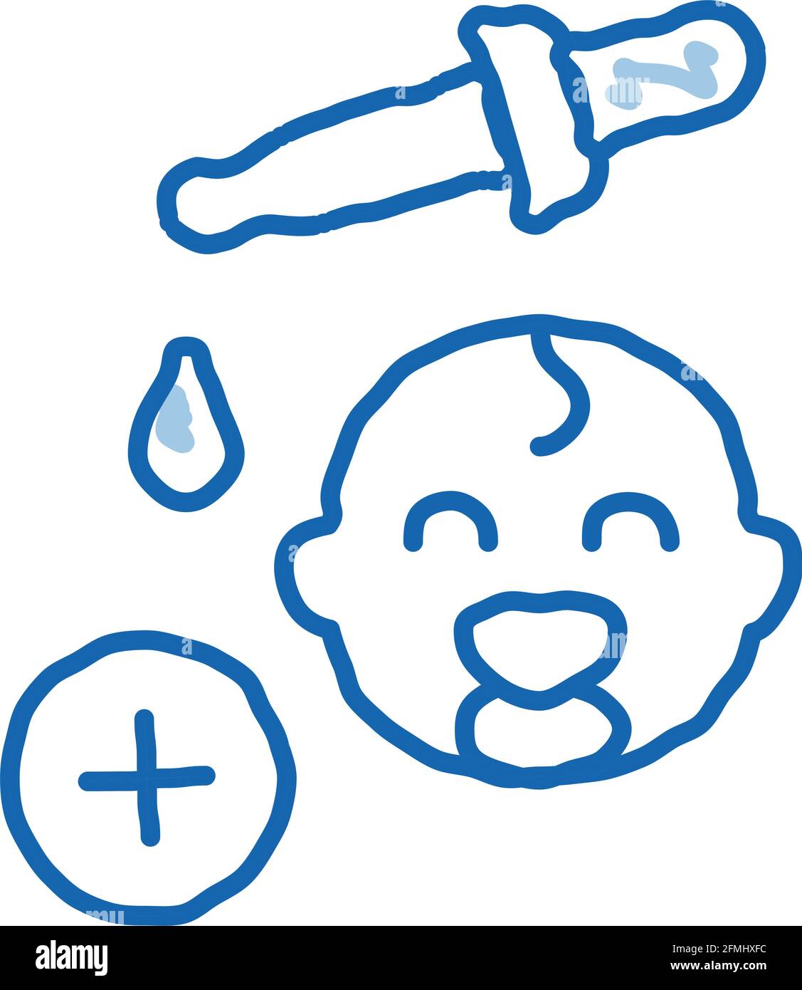 liquid dropper for baby doodle icon hand drawn illustration Stock ...