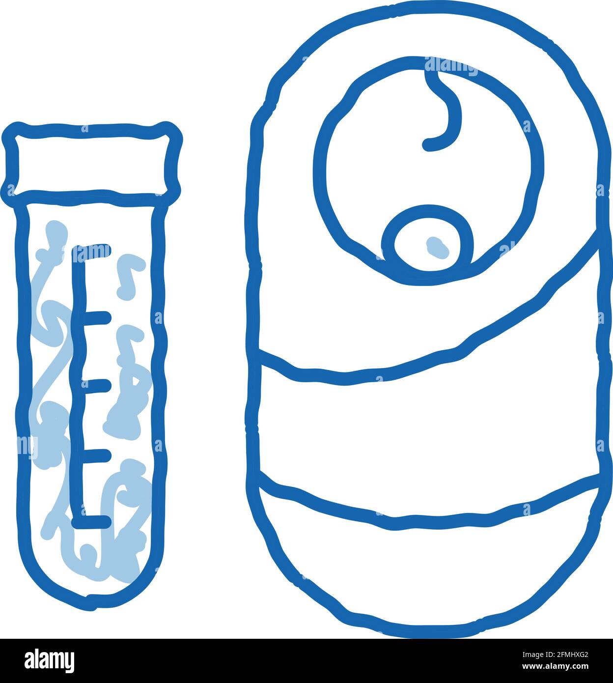 test tube and baby doodle icon hand drawn illustration Stock Vector ...